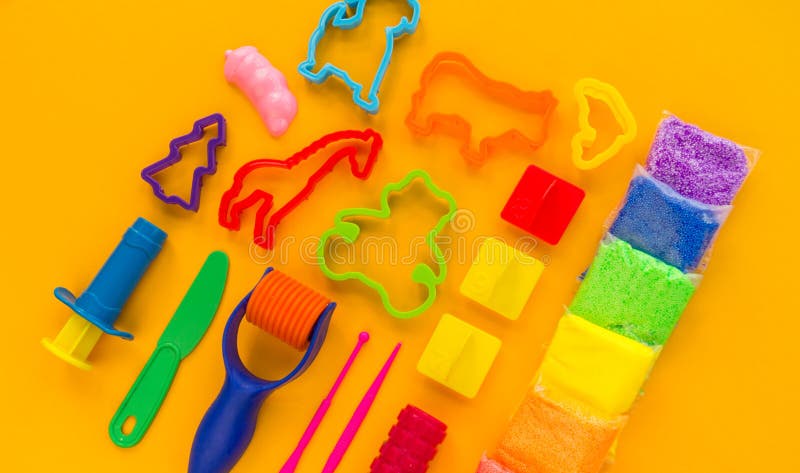 Material and Tools for Modeling Clay. Creative Lesson for a Child Stock ...