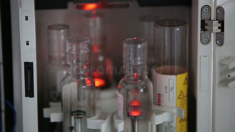 Laboratory Equipement: Syringe and Medicine, Test Tubes and Flasks ...
