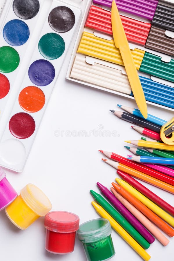 Materials for Children S Creativity Stock Image - Image of color, blot ...