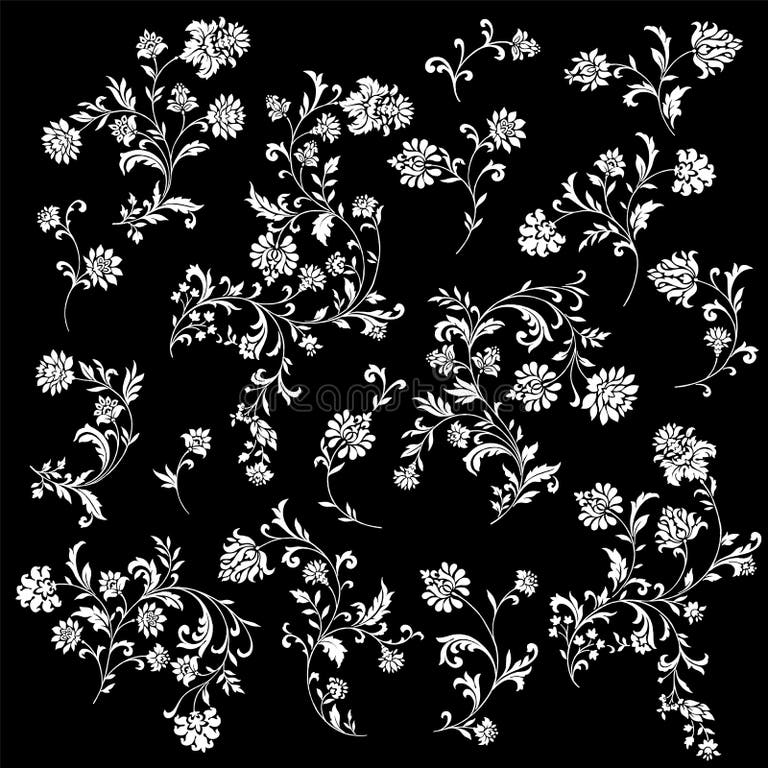 Materials for Composing the Sarasa Pattern, Stock Vector - Illustration ...