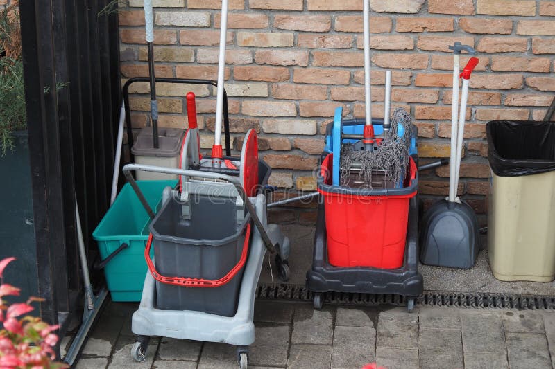 Materials for Doing Housework and House Cleaning. Stock Photo - Image ...