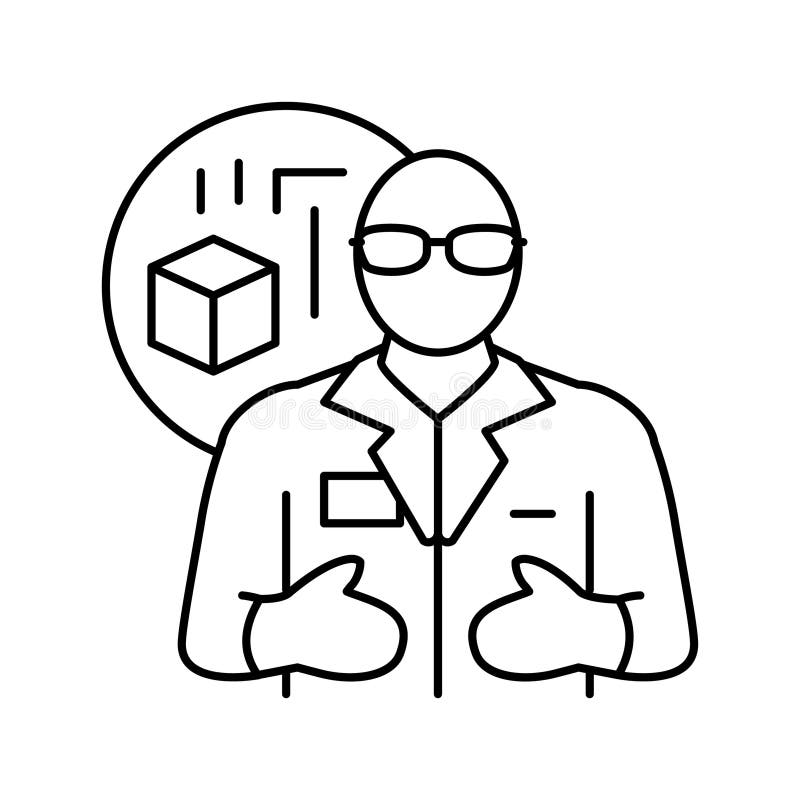 Materials Engineer Technology Line Icon Vector Illustration Stock ...
