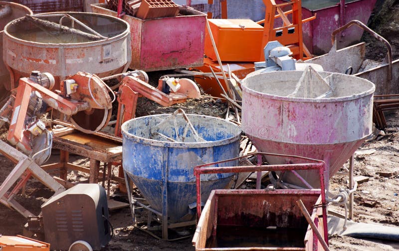 Materials and Equipment Construction in Construction Site Stock Photo ...