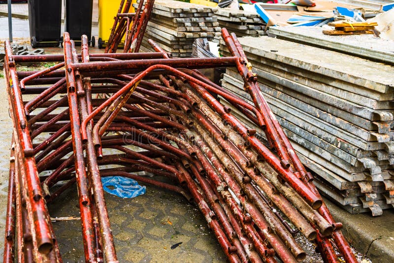 Materials and Equipment Isolated for Construction at Building Site ...