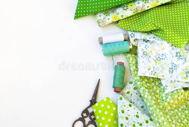 Materials at Hand Sewing on White Stock Photo - Image of hand ...