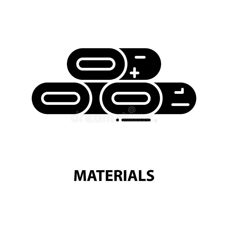 Materials Icon, Black Vector Sign with Editable Strokes, Concept ...