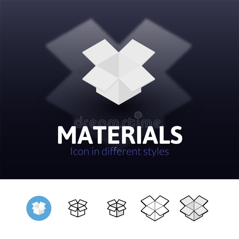 Materials Icon in Different Style Stock Vector - Illustration of ...