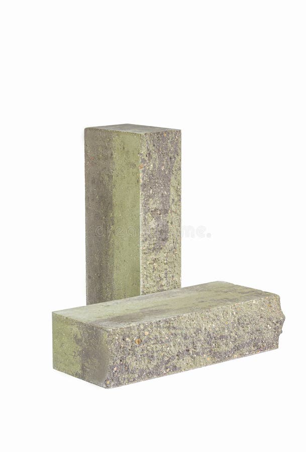 Materials Ideas. Pair of Solid Artificially Aged Washed Green Bricks ...