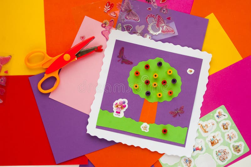 Materials for Making Card on the Table Stock Image - Image of quilling ...