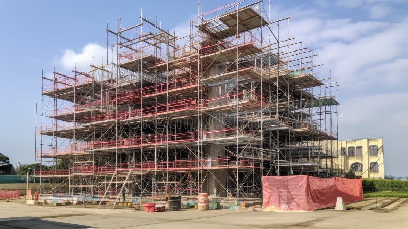 Materials Scaffolding Plant Stock Illustration - Illustration of ...