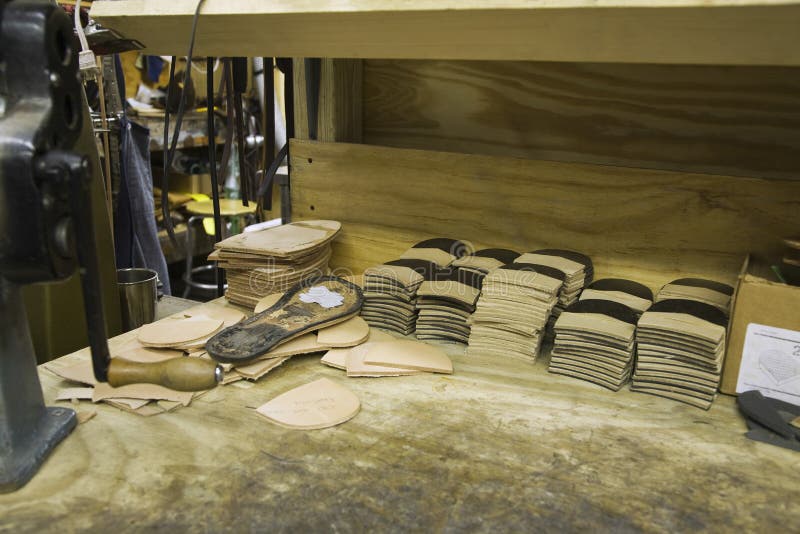 Materials at Shoemaker Workshop Stock Image - Image of display, culture ...