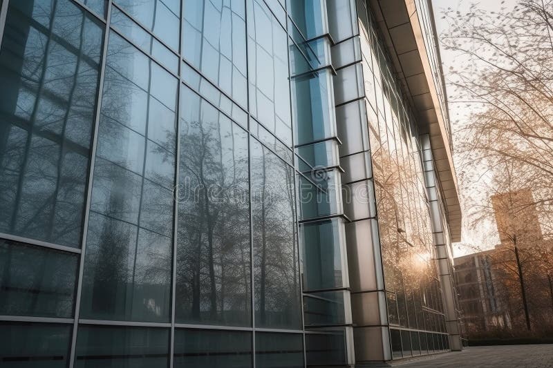 Materials and Textures of Modern Building, with Glass Panels, Metal ...