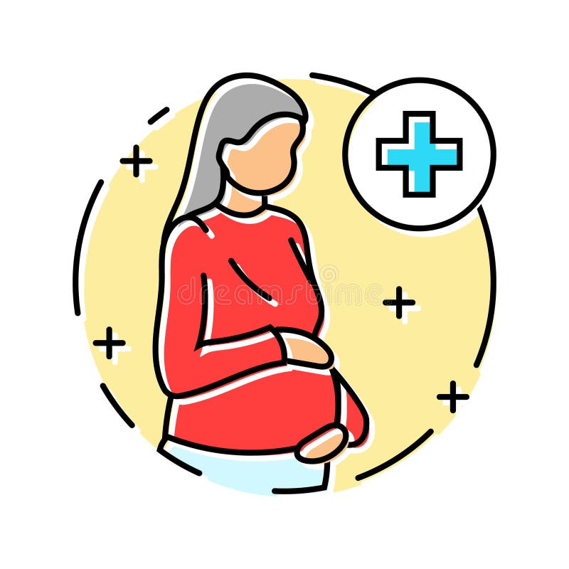 Maternal Health Gynecologist Color Icon Vector Illustration Stock