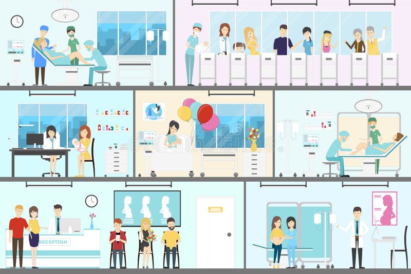 Maternity hospital set. stock vector. Illustration of health - 90491134