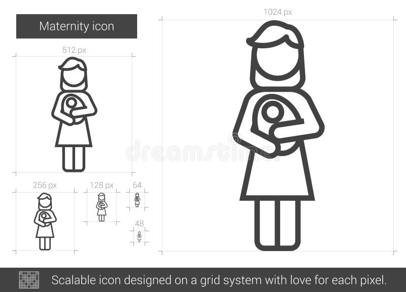Maternity Icon Set Drawn in Chalk Stock Vector - Illustration of couple ...