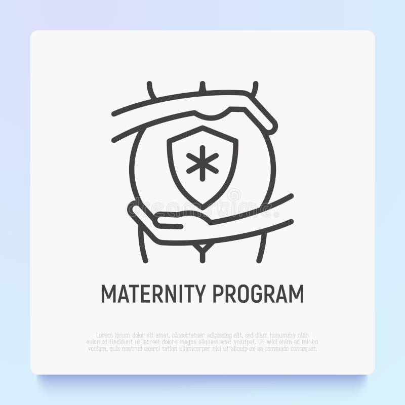Maternity Program, Pregnancy Insurance Thin Line Icon. Modern Vector ...