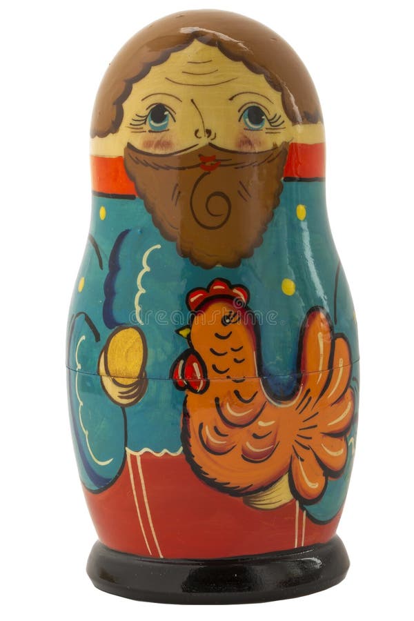 Matershka As a Grandfather with Chicken Stock Photo - Image of color ...