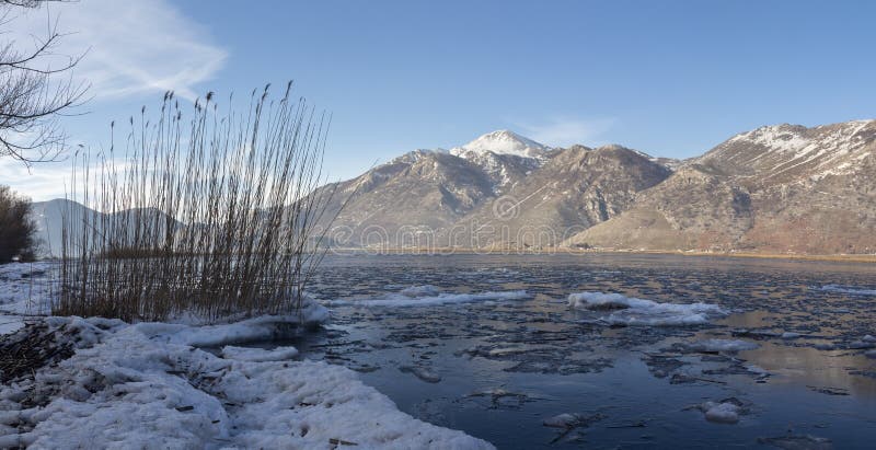 Matese iced lake stock image. Image of tourism, national - 260289927