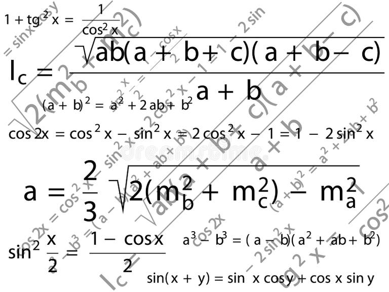 Different Math Formulas Stock Illustrations – 92 Different Math ...