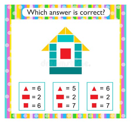 Math Activity for Children. Find the Correct Answer Stock Vector ...