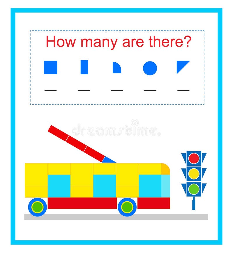 Math Activity for Kids. Developing Numeracy Skills. How Many Geometric ...