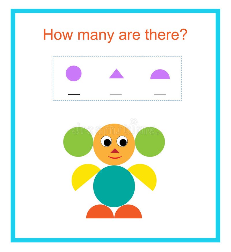 Math Activity for Children. How Many Geometric Shapes? Developing ...