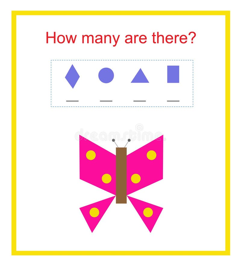 Math Activity for Children. How Many Geometric Shapes? Developing ...