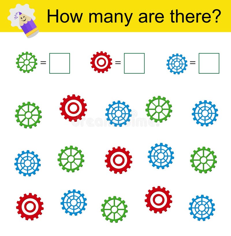 Math Activity for Children. How Many are There? Vector Illustration ...