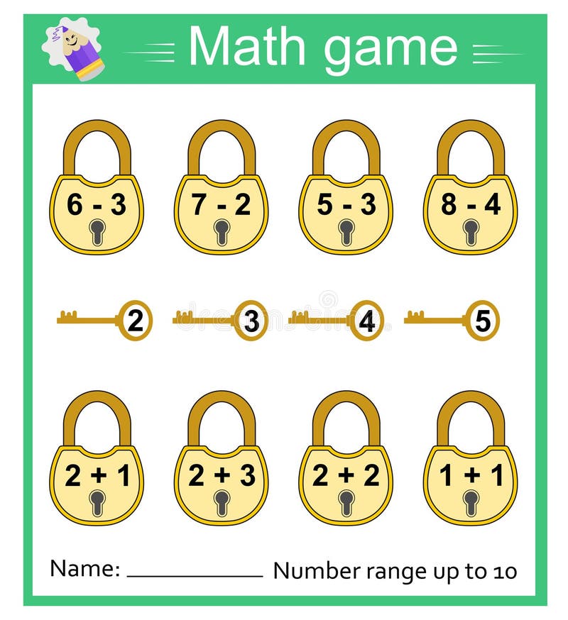 Developing Numeracy Skills. Math Game for Children. Vector Illustration ...