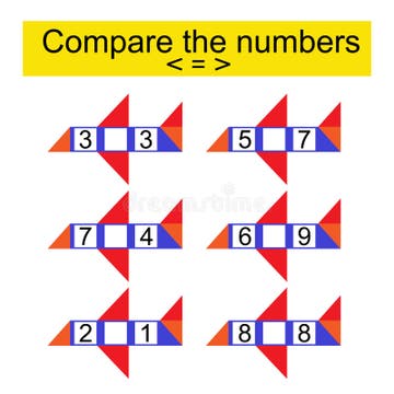 Math Compare Numbers Stock Illustrations – 774 Math Compare Numbers ...