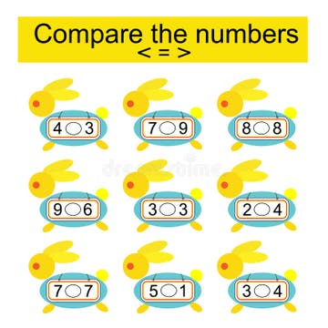 Math Compare Numbers Stock Illustrations – 855 Math Compare Numbers ...