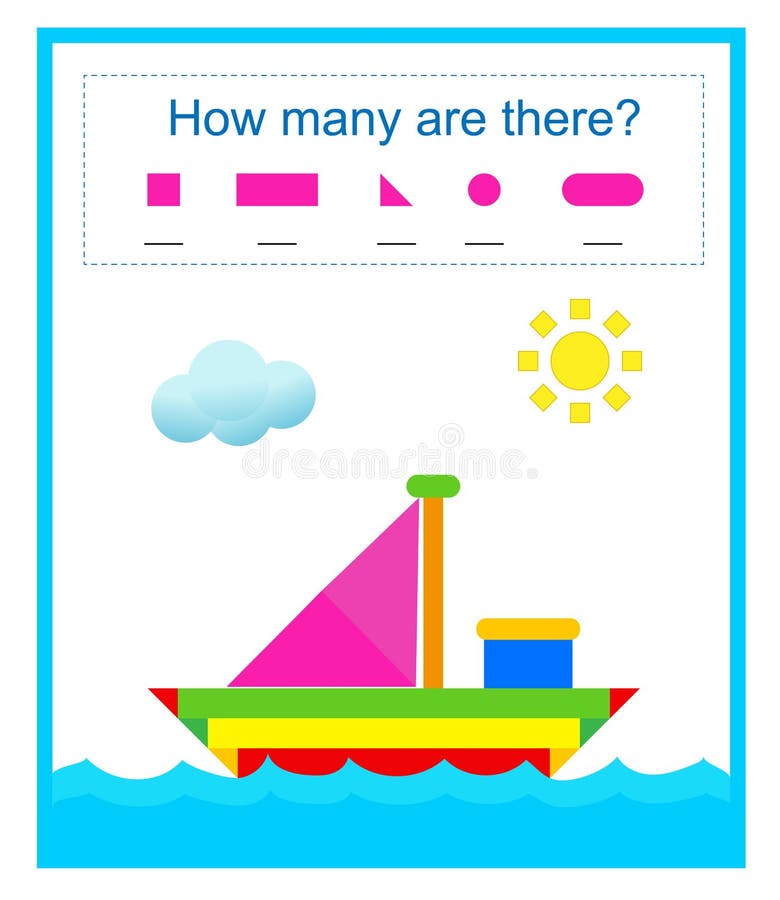 Math Activity for Children. Count How Many Circles, Rectangles ... Math Activity for Children. Count How Many Circles, Rectangles ...