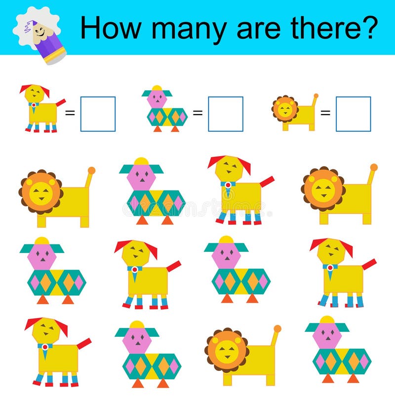 Math Activity for Kids. Developing Numeracy Skills Stock Illustration ...