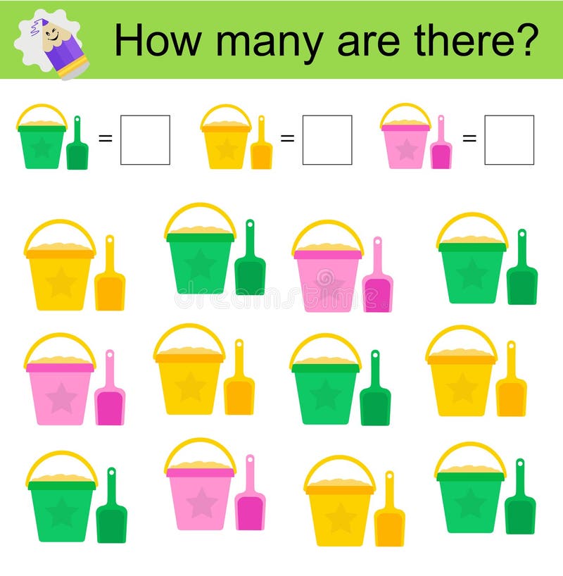 Math Activity for Kids. Developing Numeracy Skills Stock Illustration ...