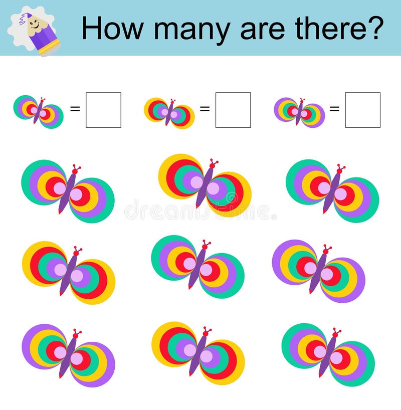 Math Activity for Kids. Developing Numeracy Skills Stock Vector ...