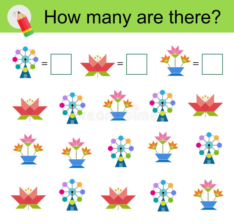 Math Activity for Kids. Developing Numeracy Skills Stock Vector ...