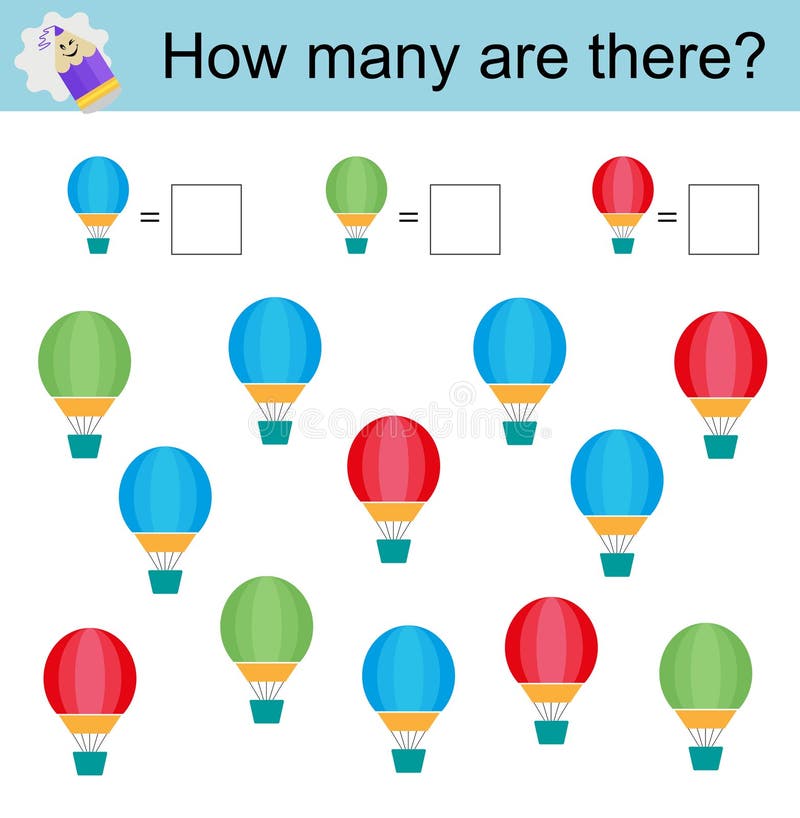 Math Activity for Kids. Developing Numeracy Skills Stock Illustration ...
