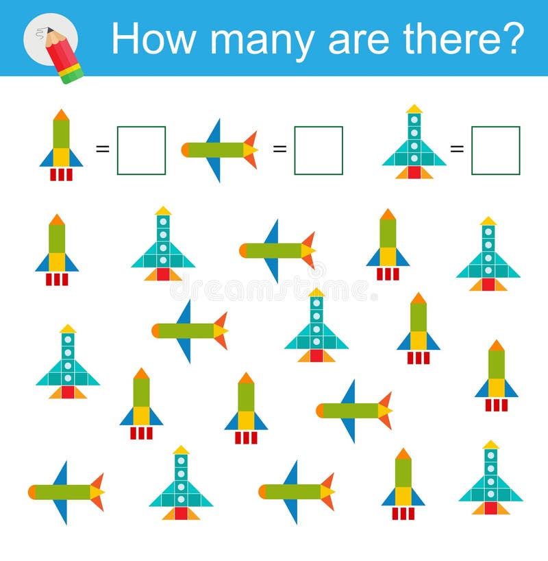 Math Activity for Kids. Developing Numeracy Skills Stock Illustration ...