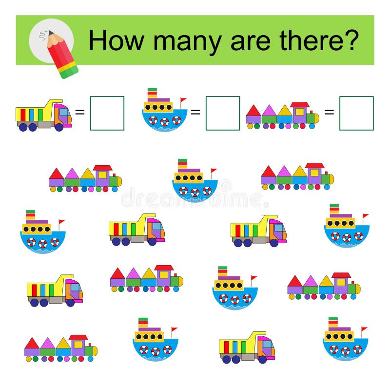 Math Activity for Kids. Developing Numeracy Skills Stock Illustration ...