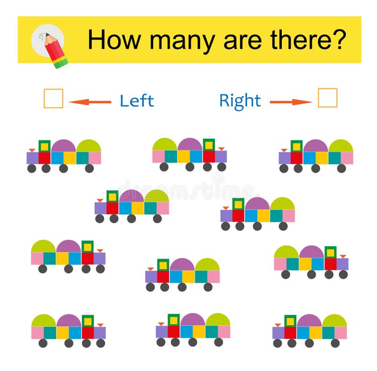 Math Activity for Kids. Cartoon Train Stock Vector - Illustration of ...