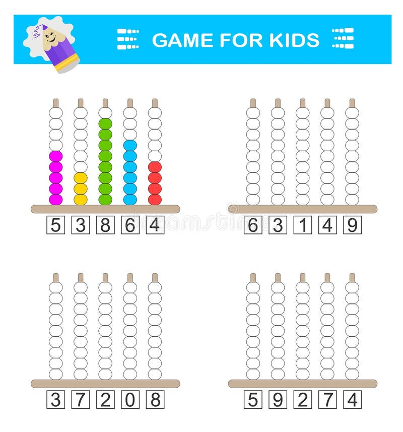 Math Activity for Kids. Number Range Up To 10. Vector Illustration ...