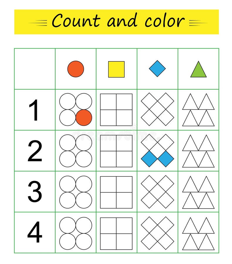 Math Activity. Number Range Up To 5. Developing Numeracy Skills. Vector ...