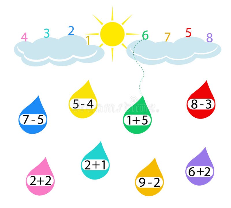 Math Worksheets for Kids. Developing Numeracy Skills. Vector. Stock ...