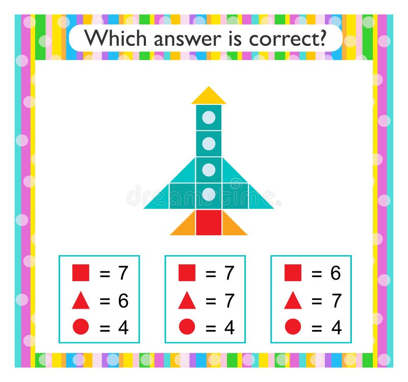 Math Activity for Kids. Find the Correct Answer Stock Vector ...