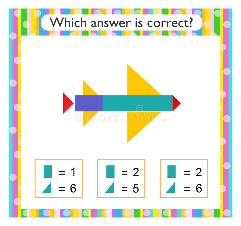 Math Activity for Kids. Find the Correct Answer Stock Vector ...