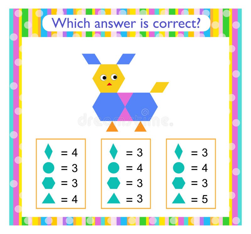 Math Activity for Kids. Find the Correct Answer. Cartoon School Bus ...
