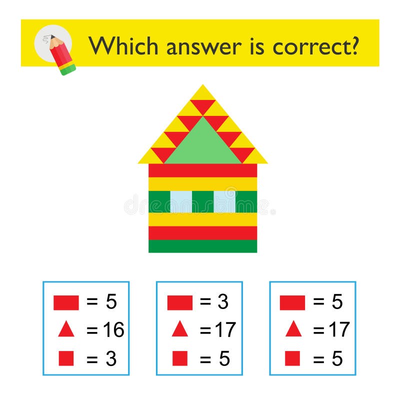 Math Activity for Kids. Find the Correct Answer Stock Vector ...