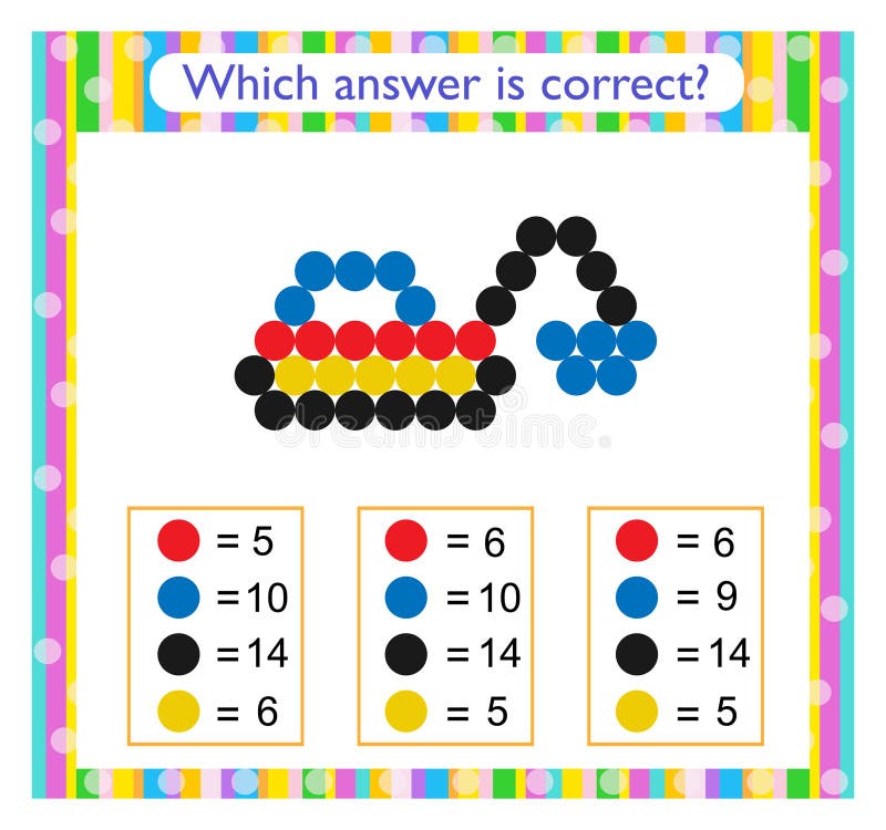 Math Activity for Kids. Find the Correct Answer Stock Vector ...