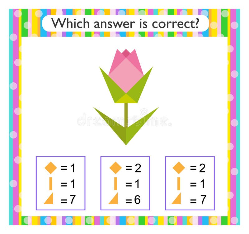 Math Activity for Kids. Find the Correct Answer Stock Vector ...