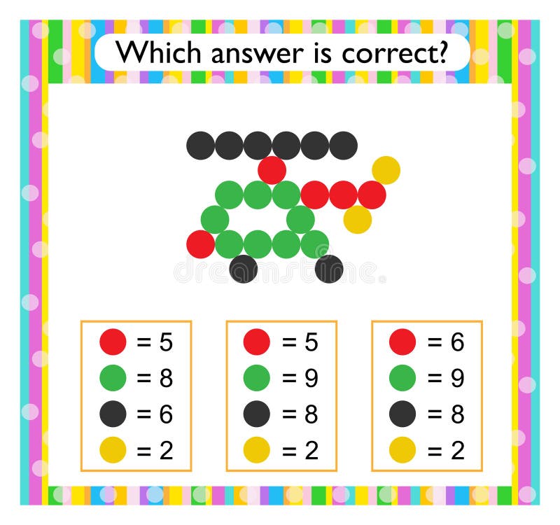 Math Activity for Kids. Find the Correct Answer Stock Vector ...